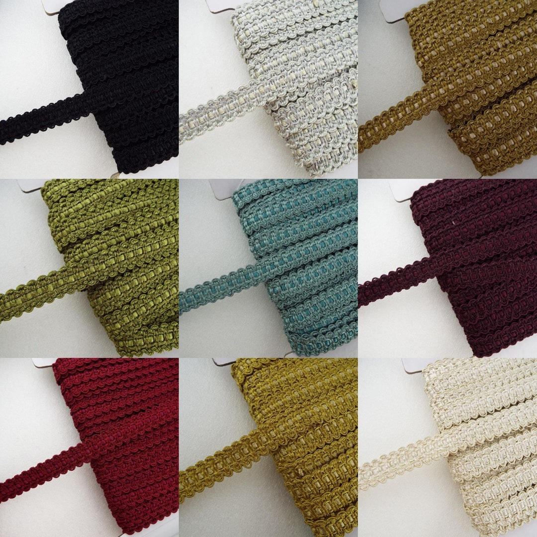 9 COLOUR 20mm Wide Flat Scroll Braid Trim Upholstery Edging Costume 1 2 ...