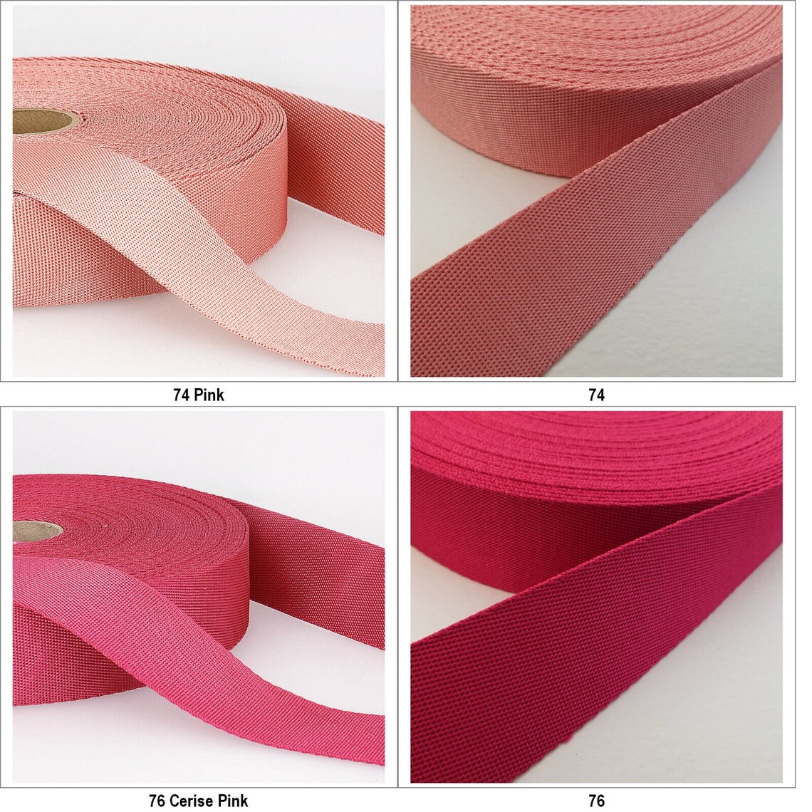 18 COLOUR 35mm Matt Satin 1.2mm Thick Polyester Bag Handle Strap BUY 1 ...