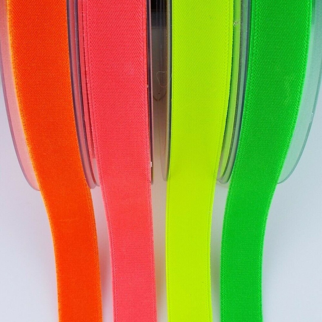 4 COLOUR Bright Neon Fluorescent Anti Roll 25mm Strong Flat - Etsy