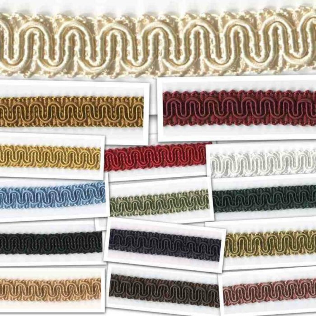 15 COLOUR 15mm Scroll Gimp Braid Upholstery Chair Costume Trim BUY 1 2 ...