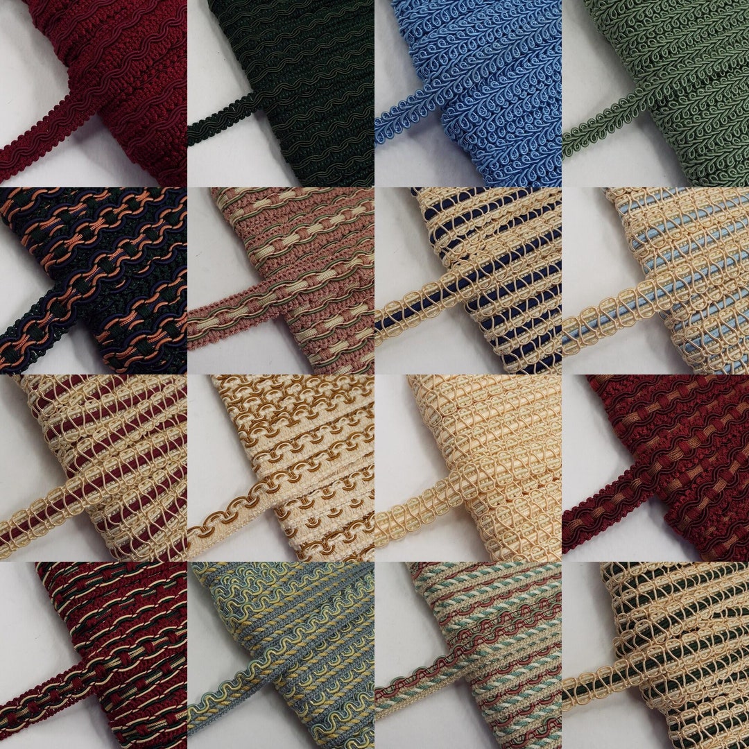 16 TYPE Various Braids 10mm 12mm 15mm Upholstery Costume Trimming BUY 1 ...