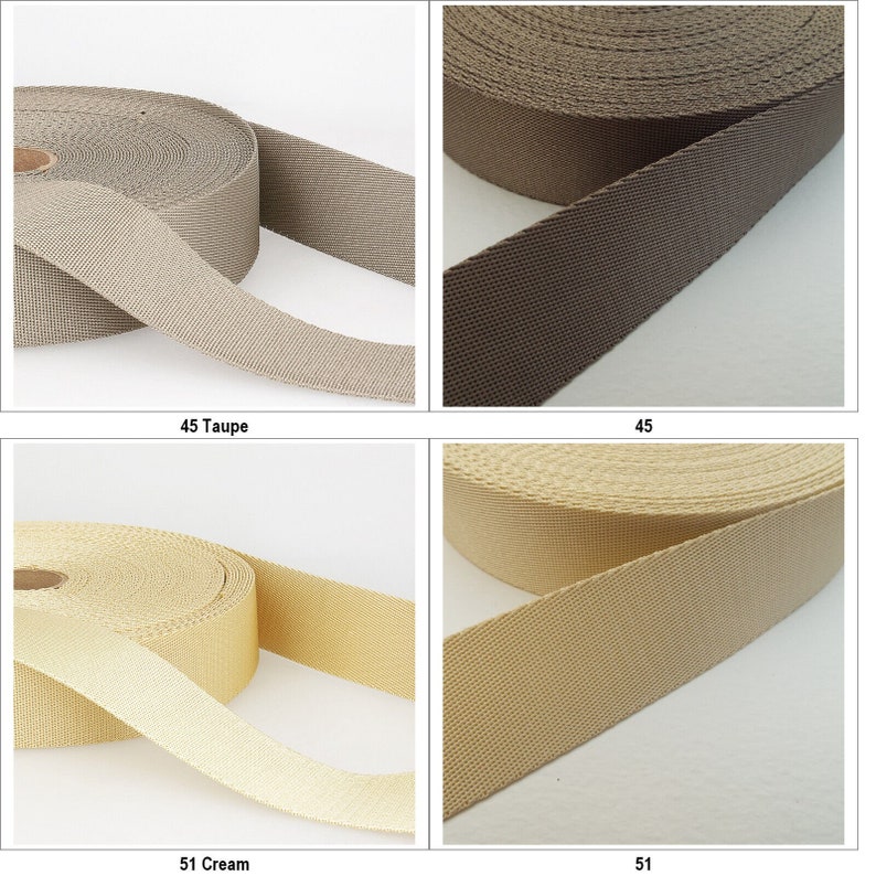 18 COLOUR 35mm Matt Satin 1.2mm Thick Polyester Bag Handle Strap BUY 1 ...