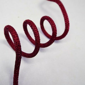 10 COLOUR Wired 6mm Lurex Rope Cord Metallic Bendable Shape Bow Heart 1 ...