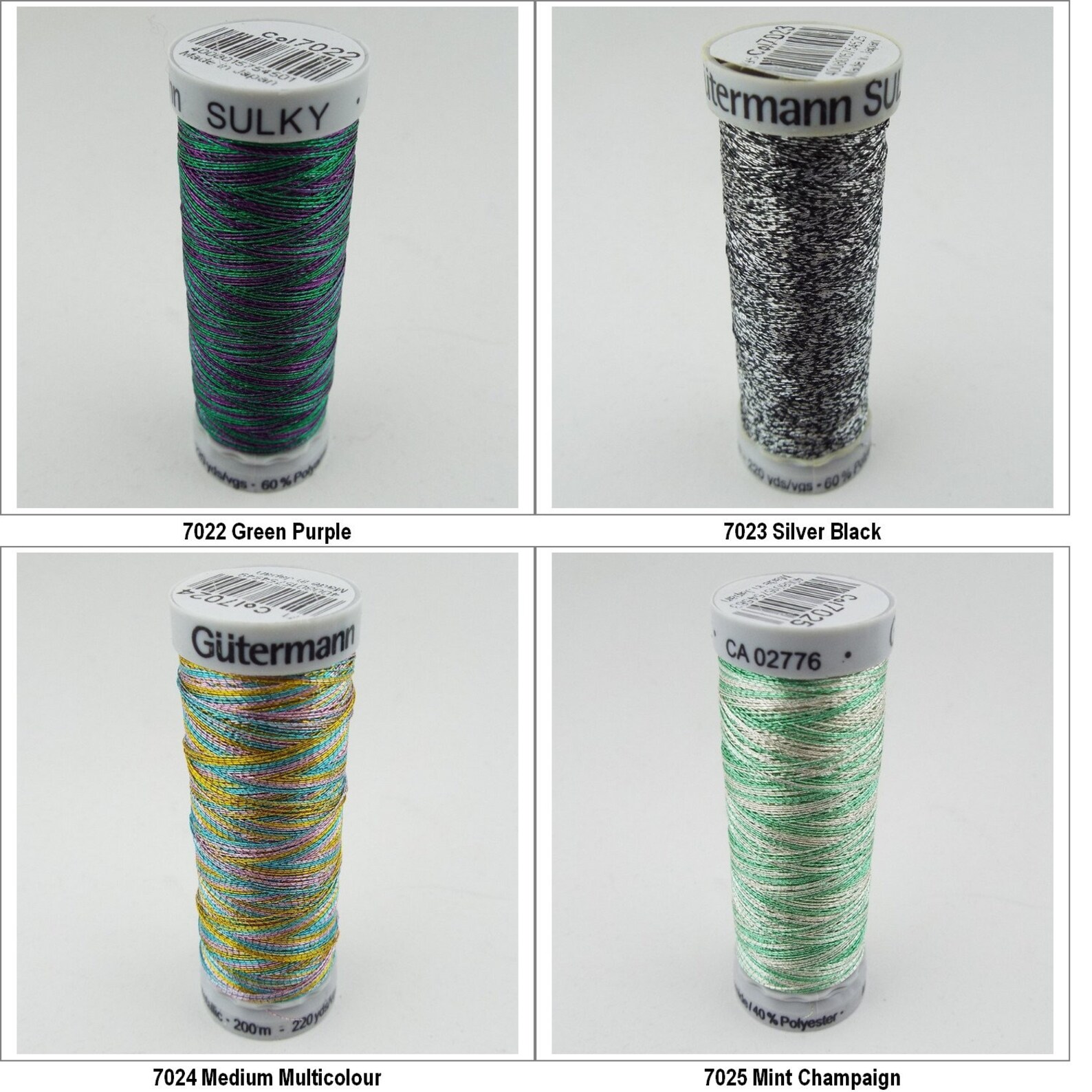 Gutermann Sulky Metallic Thread 200m Machine Hand Embroidery Sewing BUY ...
