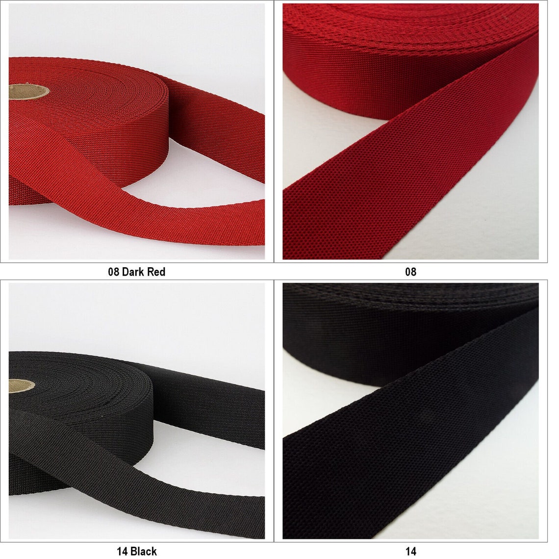 18 COLOUR 35mm Matt Satin 1.2mm Thick Polyester Bag Handle Strap BUY 1 ...