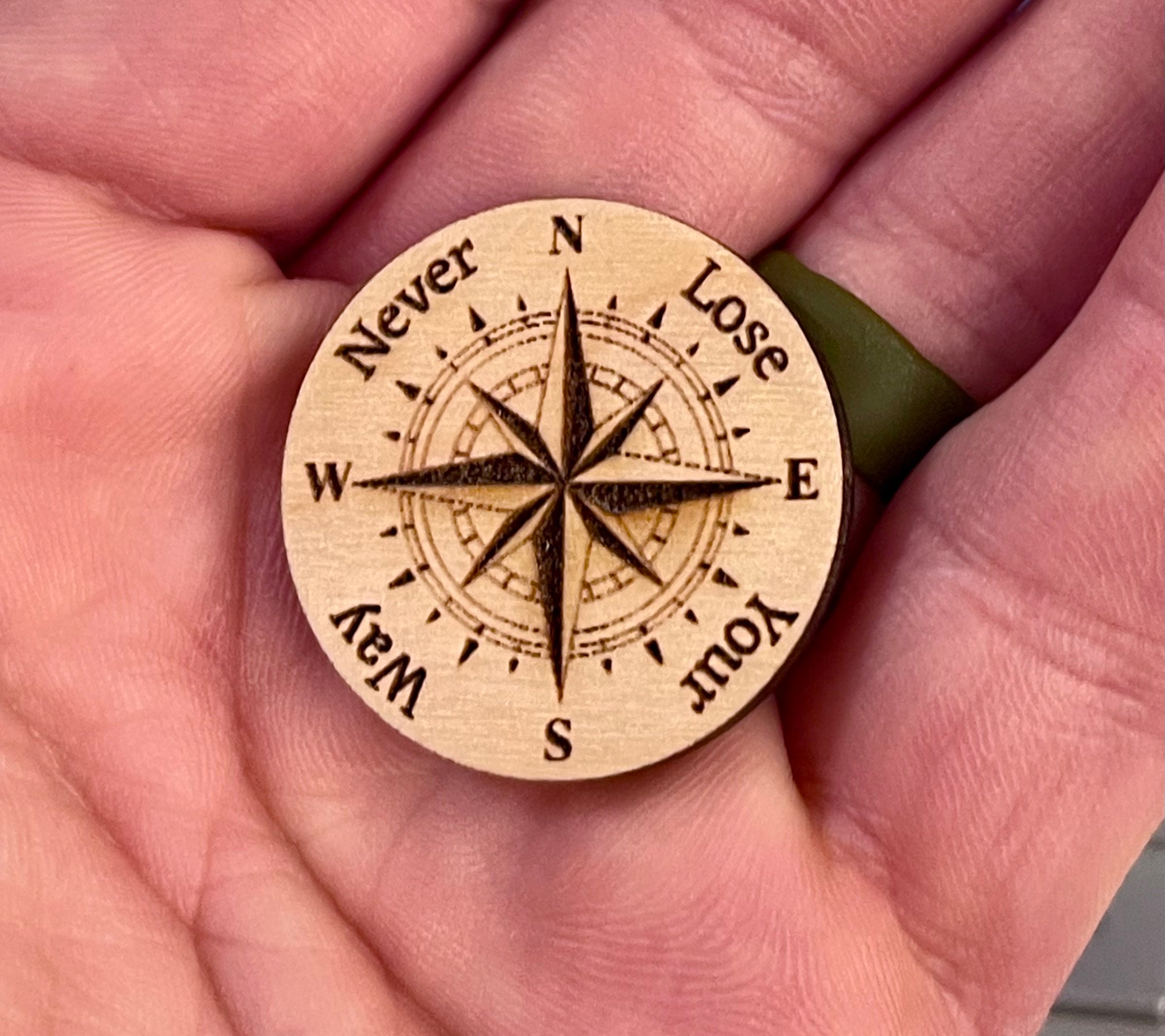 Compass Token Laser File: Never Lose Your Way, SVG PDF (digital ...