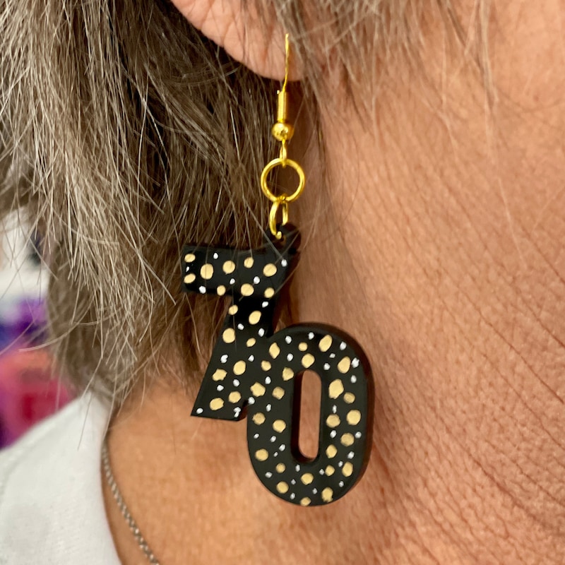 Laser Cut Number Earrings - Etsy UK