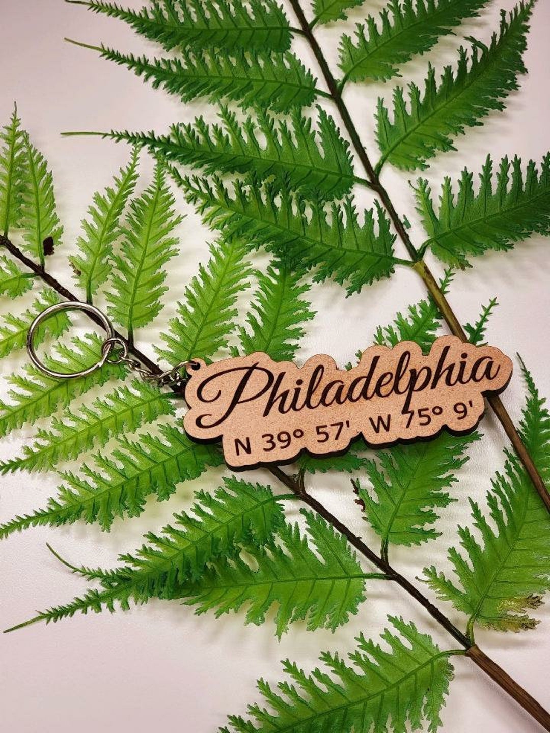 SVG File Philadelphia Keychain With Coordinates - Glowforge Tested ...
