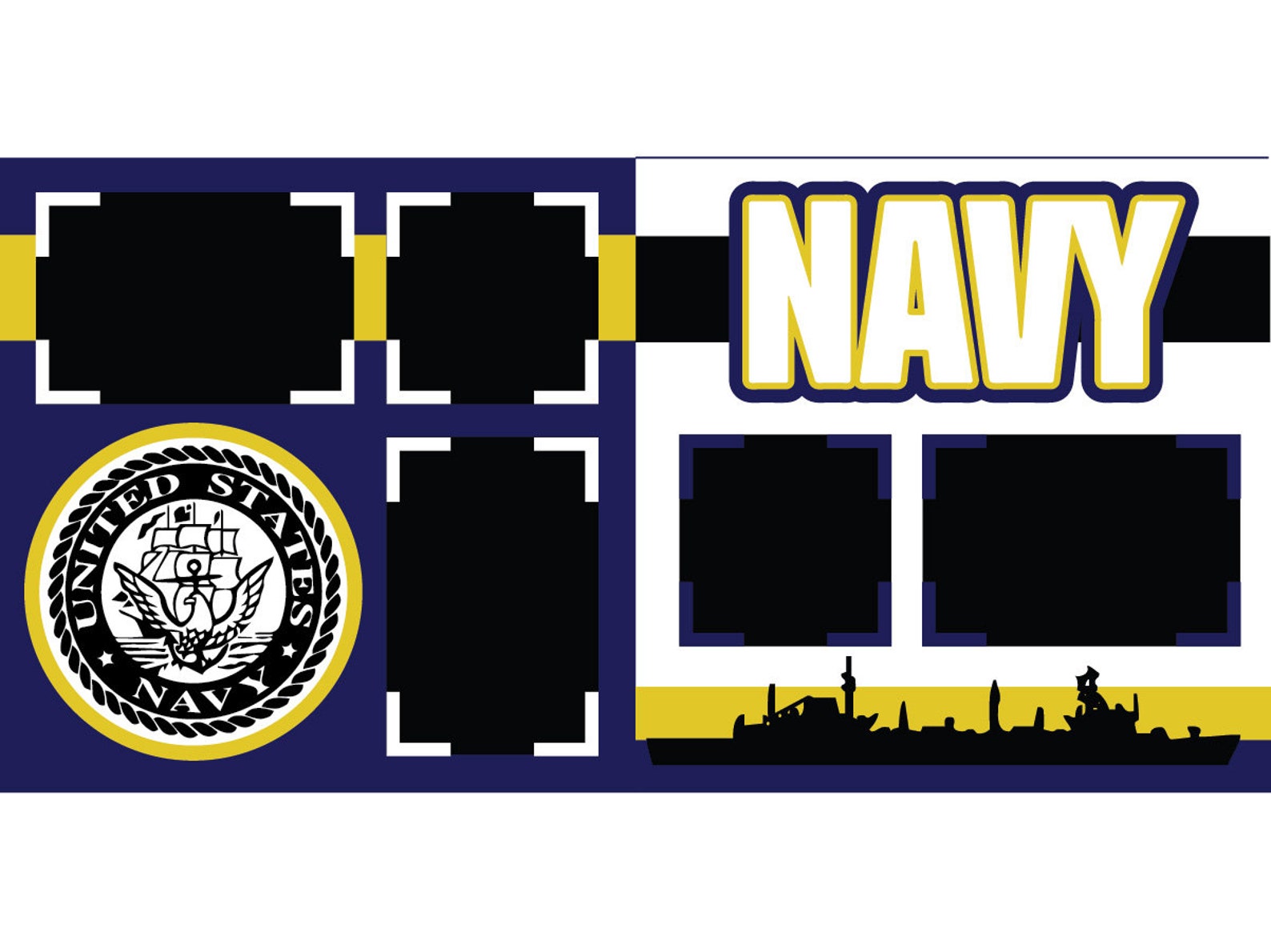 Navy Scrapbook Kit 554 - Etsy