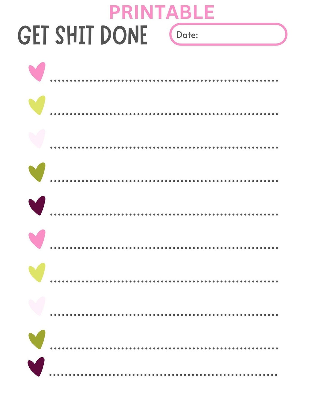 Get Shit Done Printable PDF, Get Shit Done, Printable PDF, Printable to ...