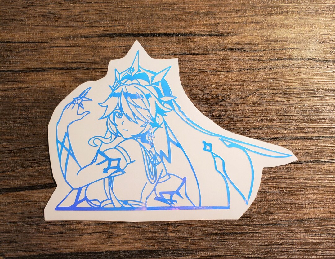 Rosaria Genshin Impact Decal Holographic Vinyl Pc/mobile Game Sticker ...