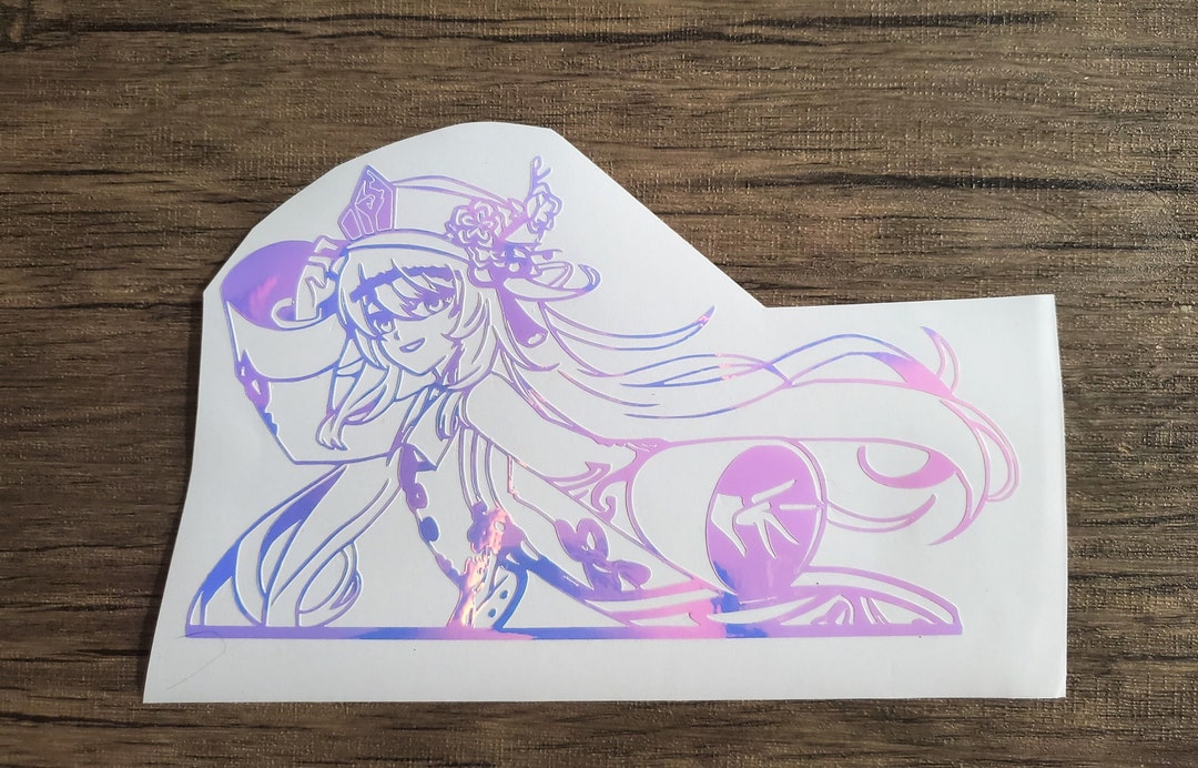 Hu Tao Genshin Impact Decal Holographic Vinyl Pc/mobile Game Sticker - Etsy