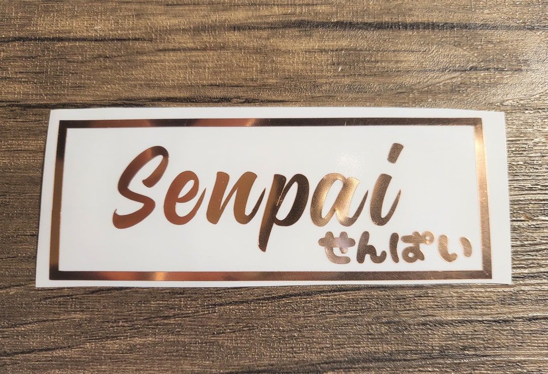Senpai English Japanese Cute Holographic Decal Sticker for - Etsy