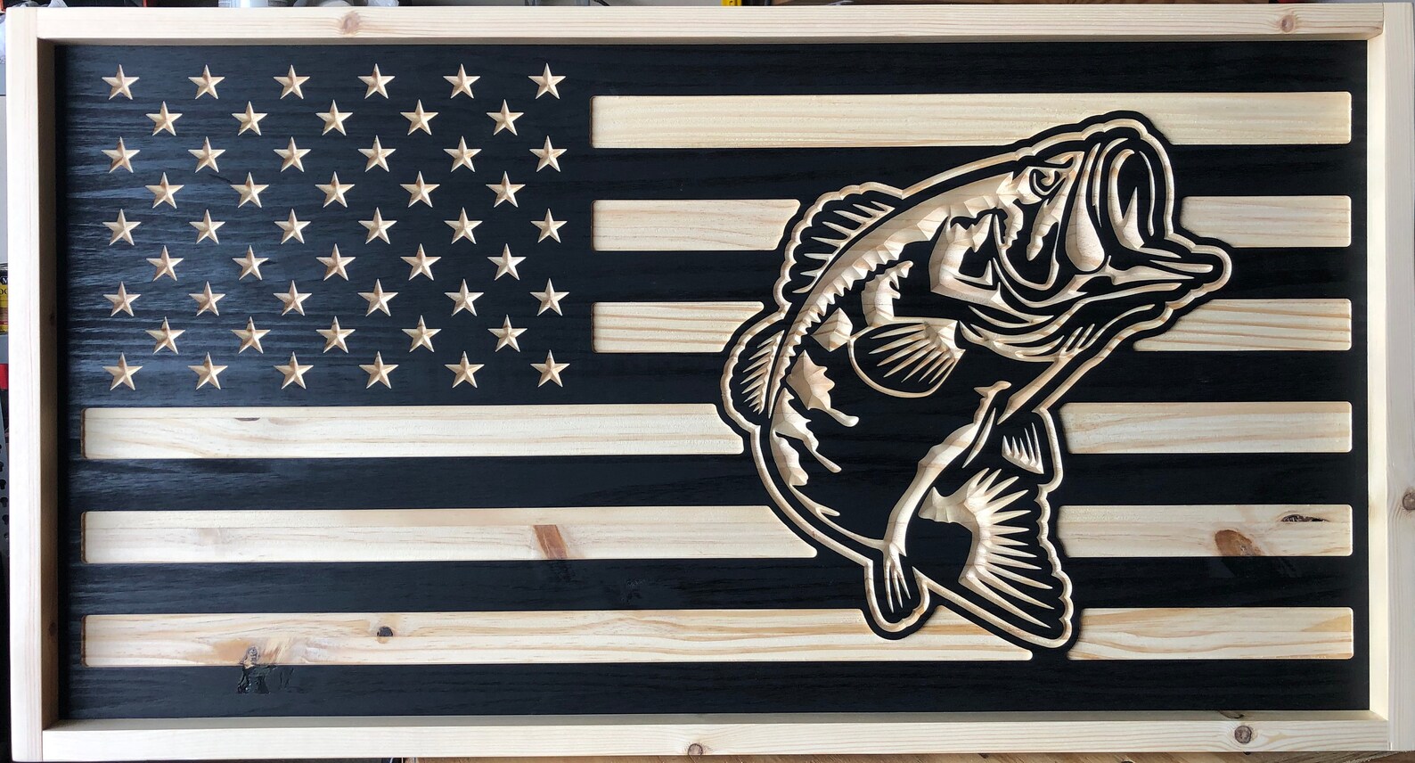Bass, Bass American Flag, American Flag, Fishing, Largemouth Bass ...