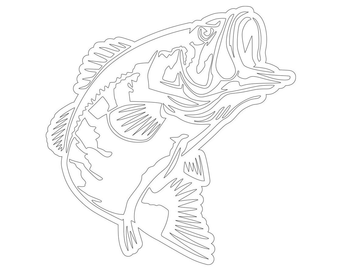 Bass Art, Bass, Largemouth Bass, Bass Cut Out, Black Bass, Bass Sign ...