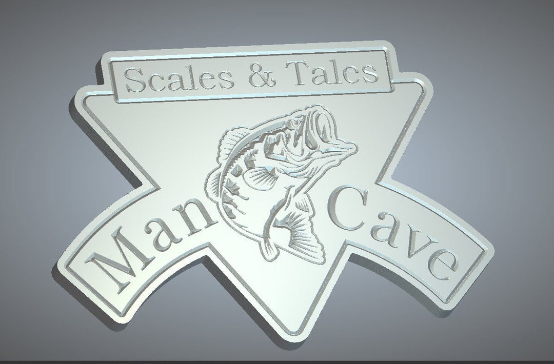 Man Cave Bass Sign, Largemouth Man Cave Sign, Fish Man Cave Sign, Man ...