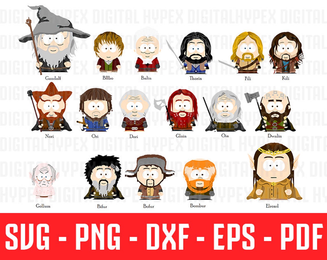 The Hobbit Bundle v1 svg decals Gandalf Aragorn Legolas | Etsy