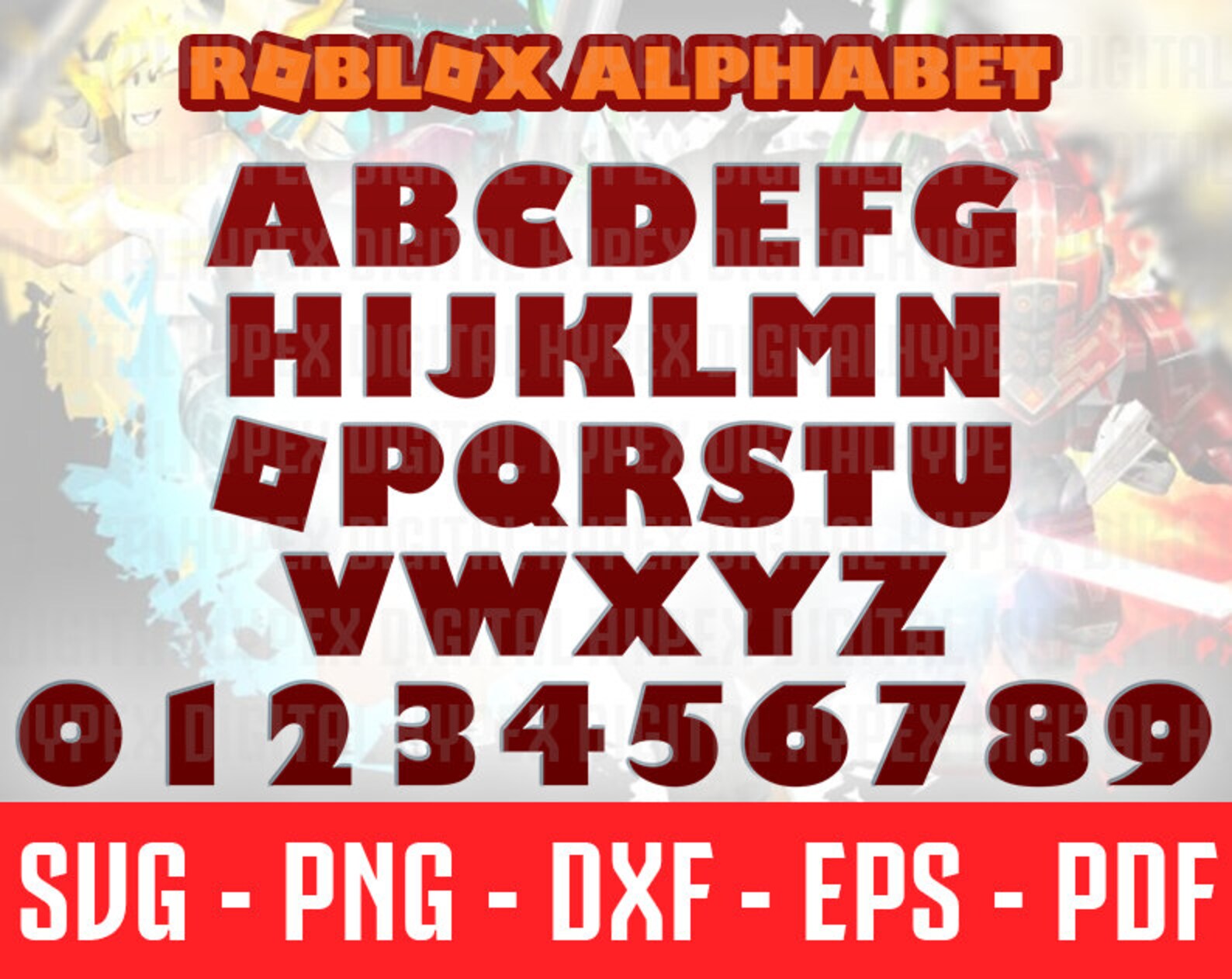 Roblox svg Roblox font svg Roblox Alphabet svg Roblox | Etsy