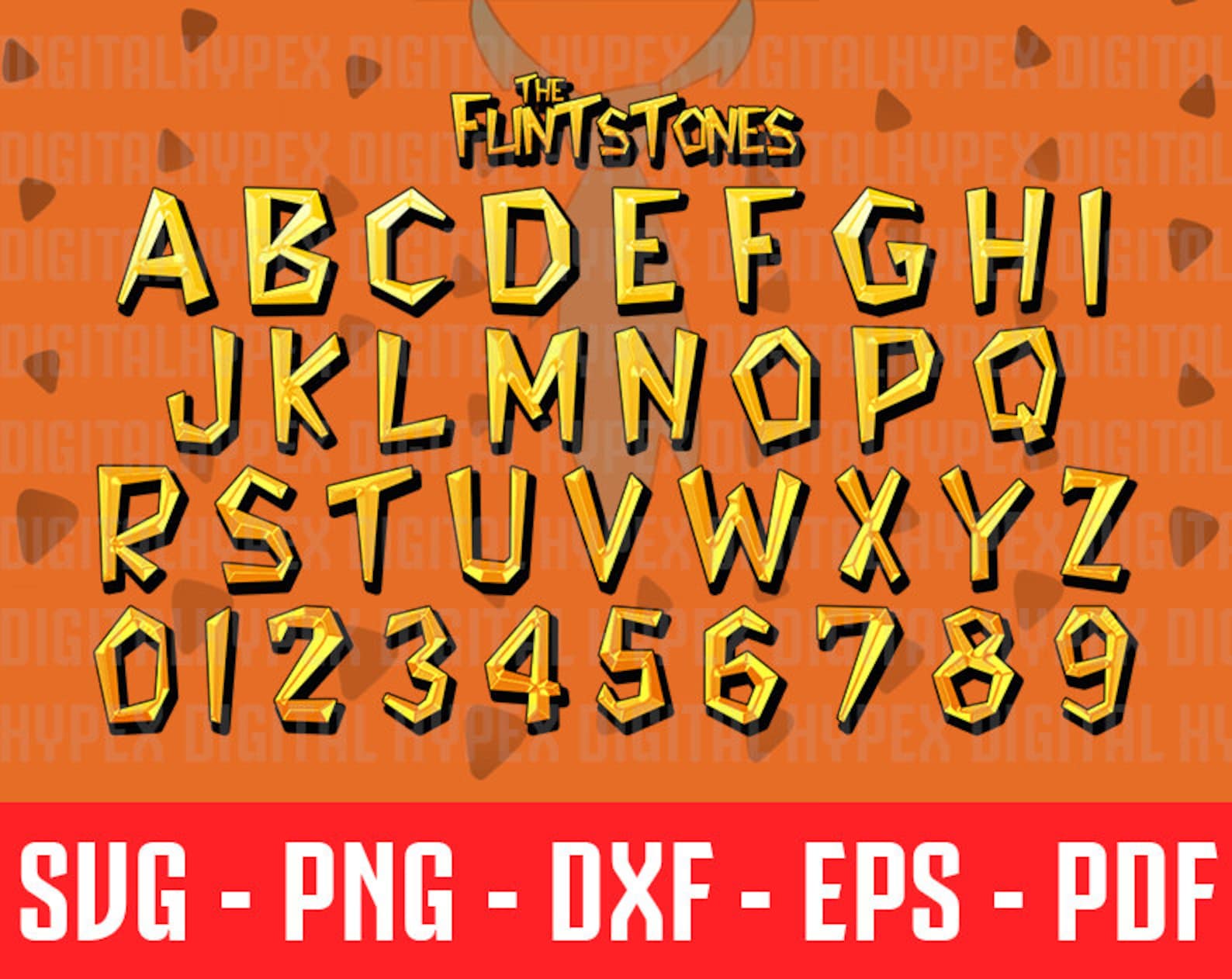 The Flintstones Letters and Numbers Alphabet svg cricut | Etsy