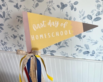 First Day of School Pencil Pennant Flag Instant Download Printable - Etsy