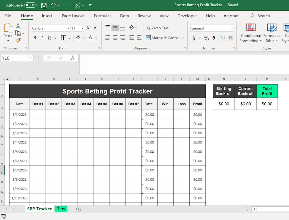 Sports Betting Tracker, Sports Betting Spreadsheet, Sports Bet Profit ...