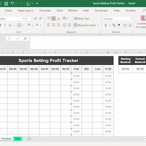 Sports Betting Tracker, Sports Betting Spreadsheet, Sports Bet Profit ...