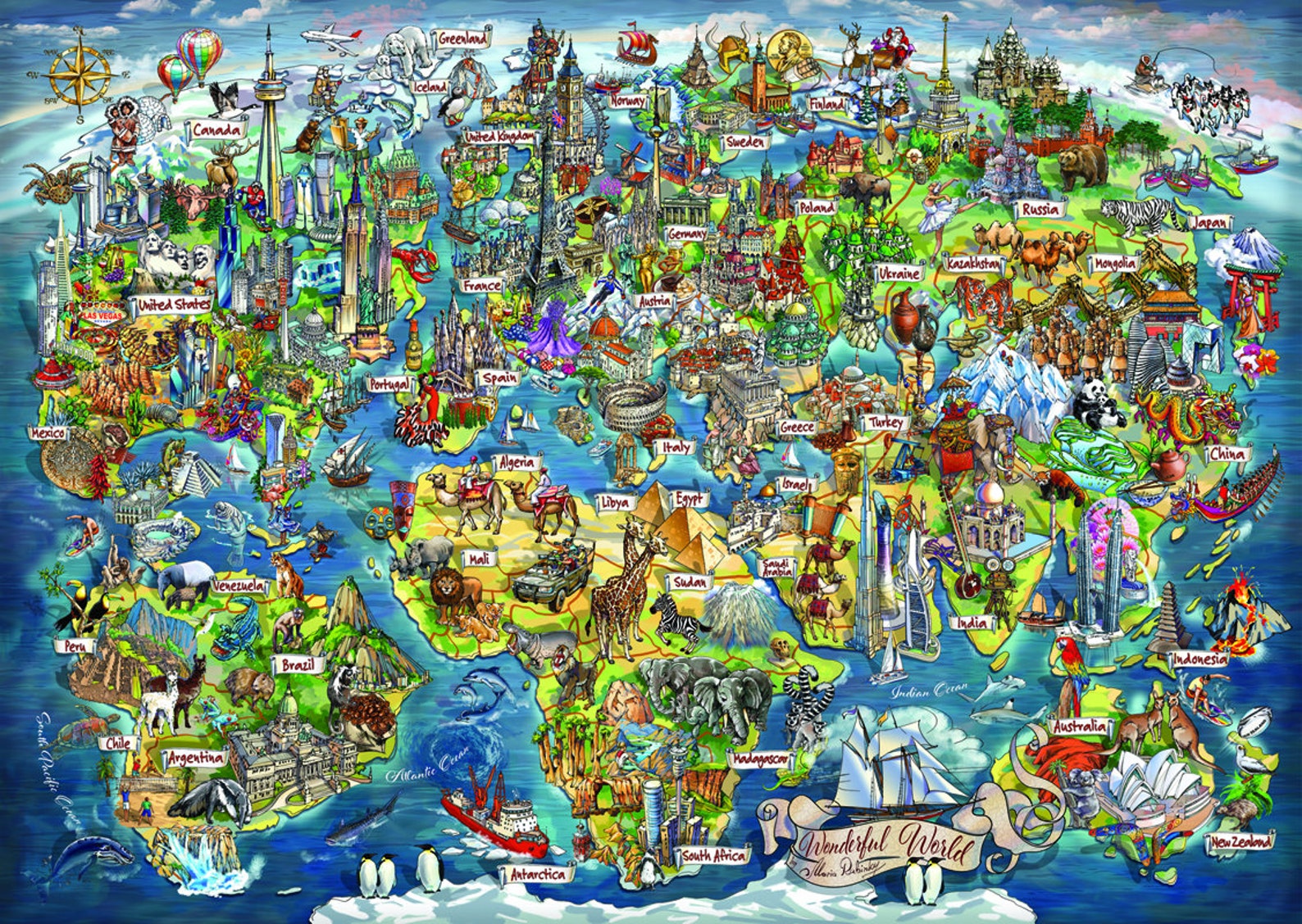 Anatolian Puzzle - Wonderful World Map, 3000 Piece Puzzle, #4923 - Etsy