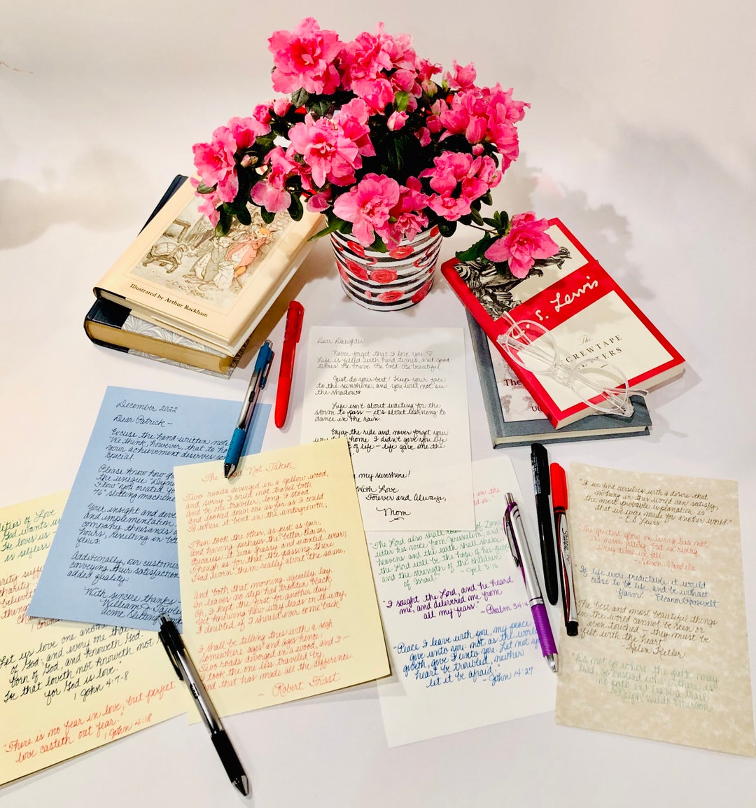 Handwritten Gift for Her, Cursive Custom Letter, Elegant Gift ...