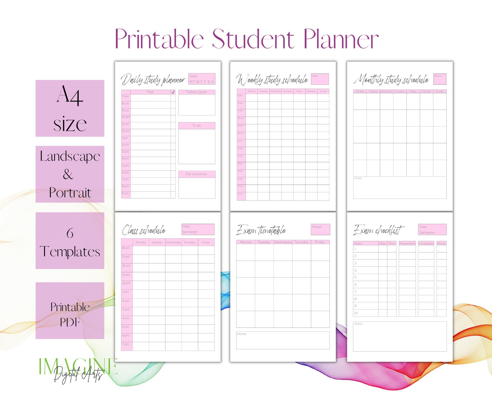 Printable Student Planner ADHD Planner Templates - Etsy UK