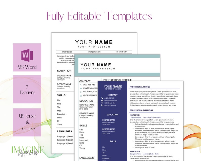 Ats Friendly Resume Template Word 1 Page Etsy ats-friendly-resume-template-word-1-page-etsy
