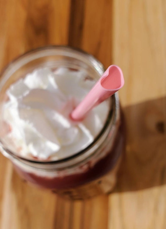 Pink Heart Shaped Plastic Straws Individually Wrapped - Etsy