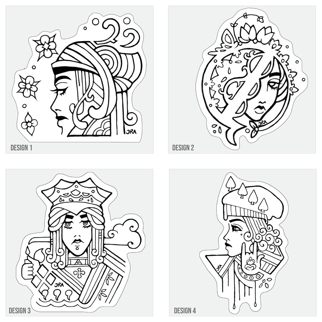 3x3" Die Cut Sticker Inspired by Playing Card Designs - Etsy