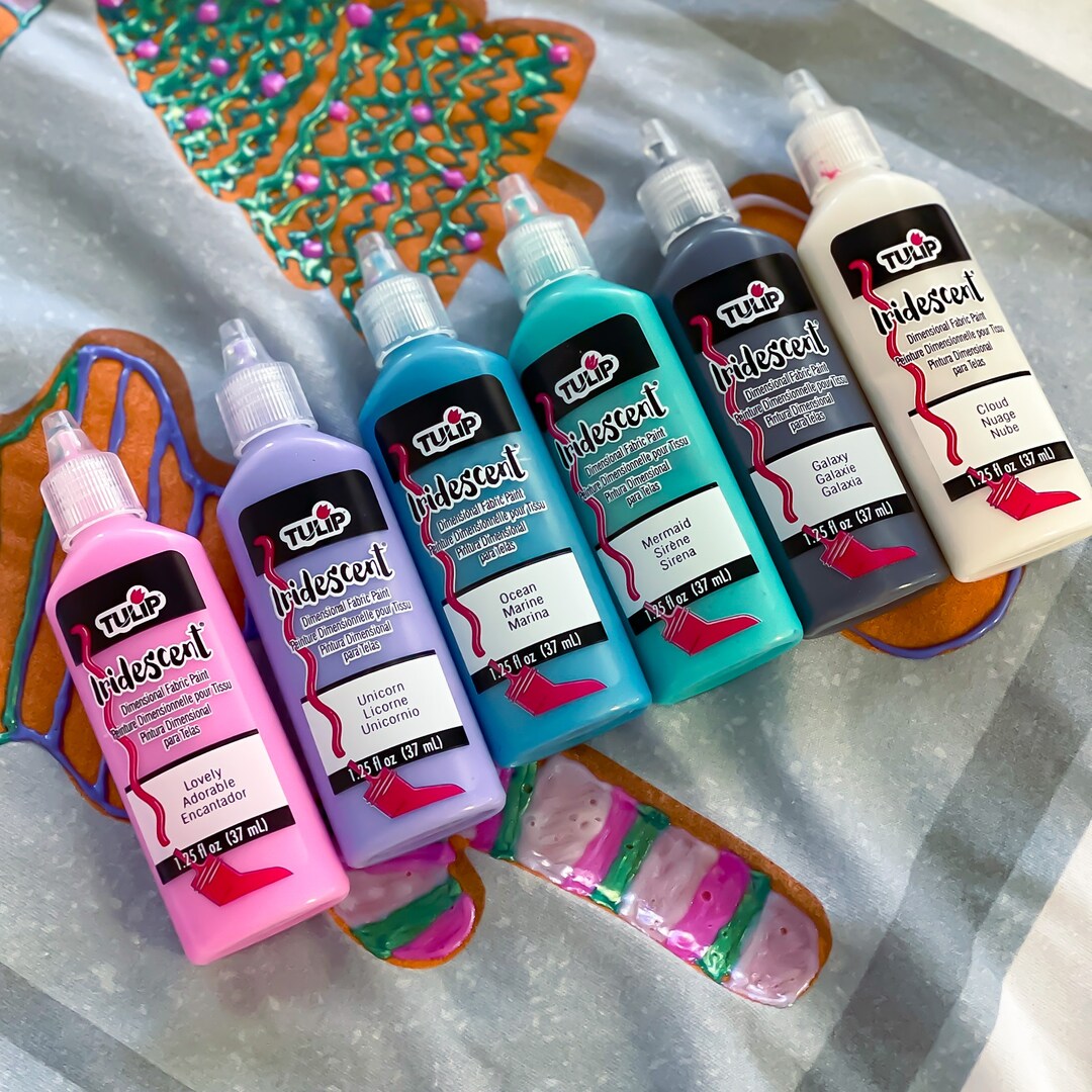 Tulip Iridescent Puffy Paints set of Six, Dimensional Fabric Paint for ...