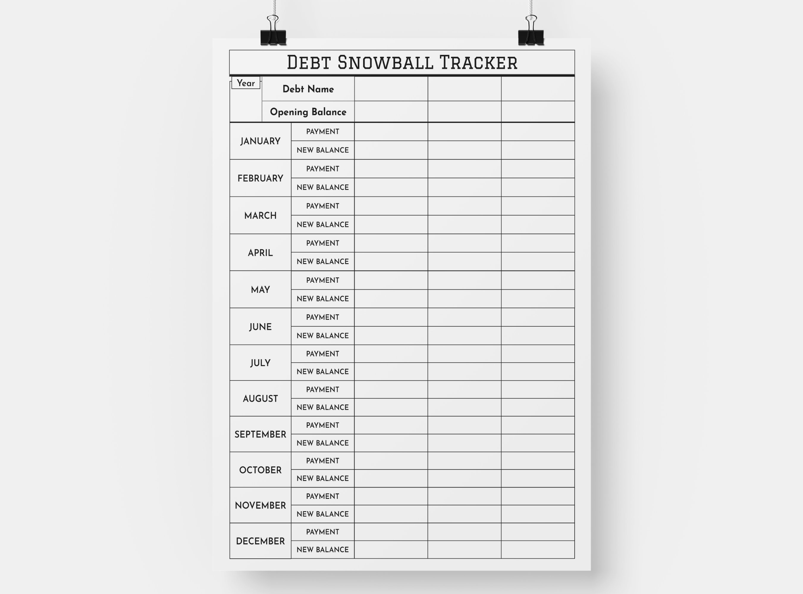 Editable Debt Payment Tracker, Debt Payoff Tracker Printable, Debt ...