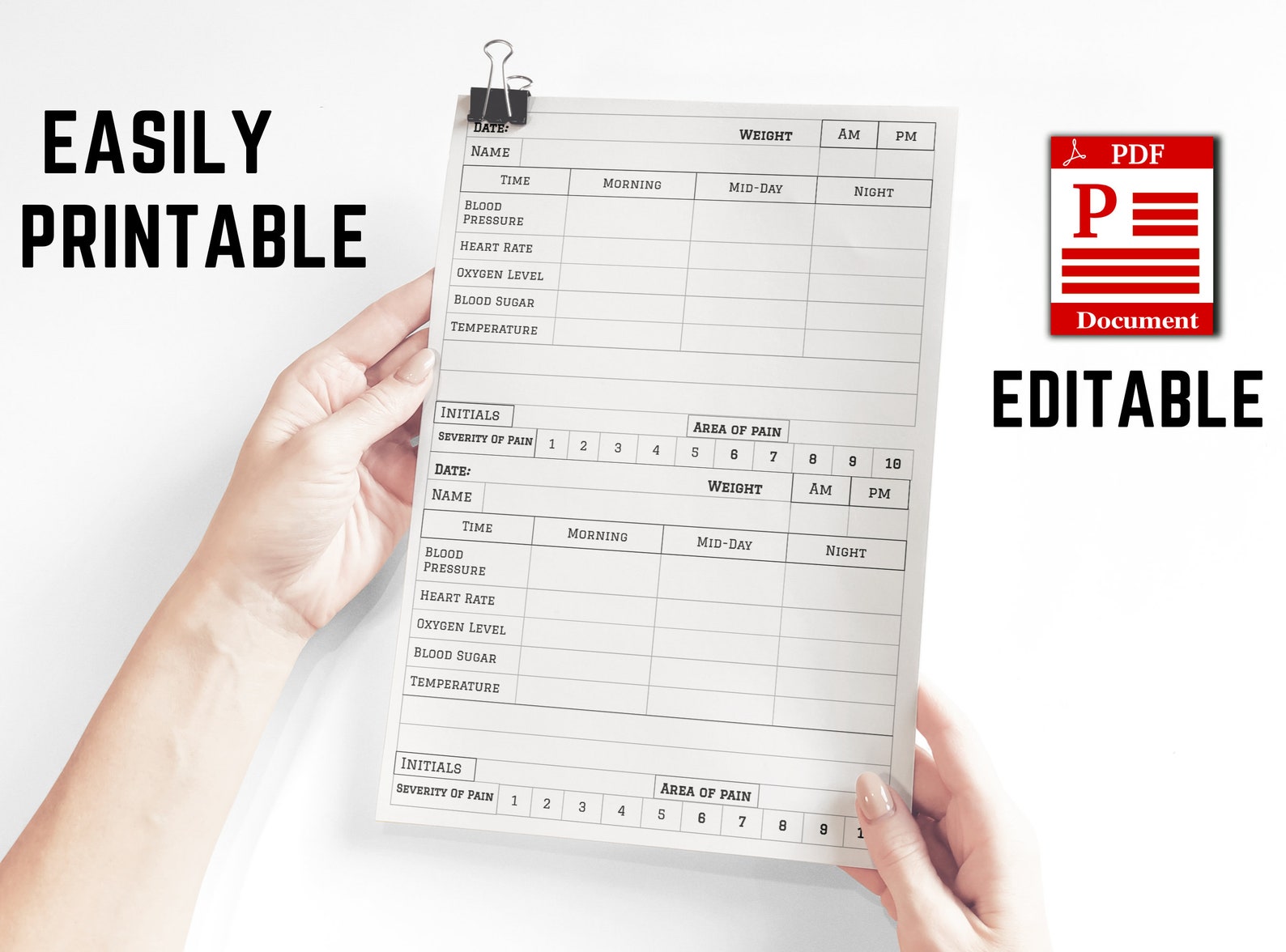 Vital Sign Sheet, Editable Nursing Report (PDF, PNG) - Etsy