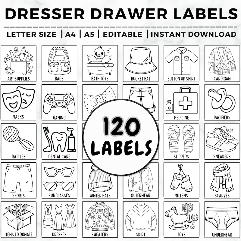 Dresser Labels - Etsy