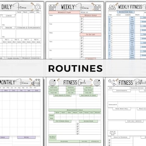 Fitness Planner, Printable Health and Fitness Planner Bundle, Fitness ...