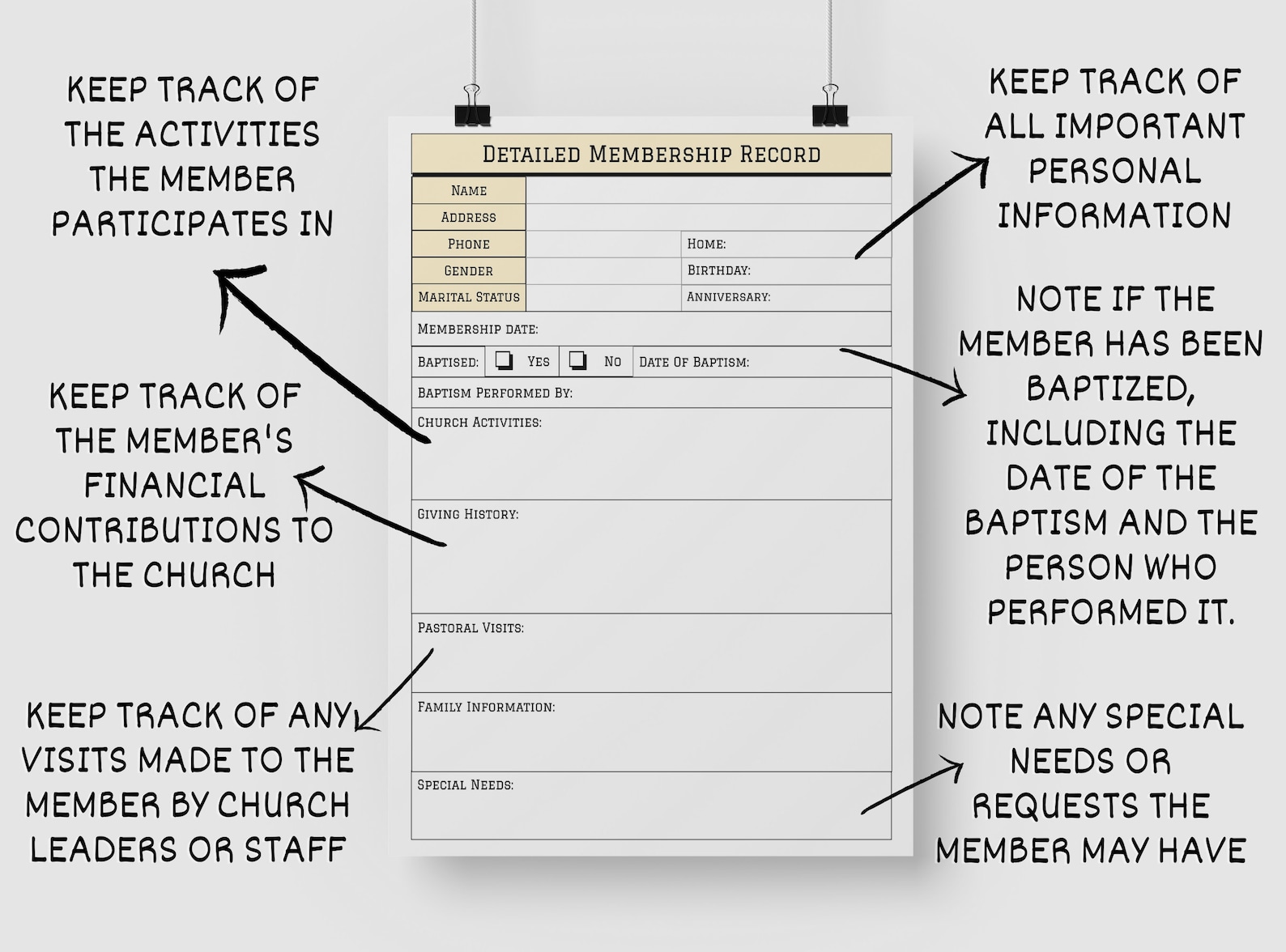 Church Membership Record Book for Church Administration - Etsy