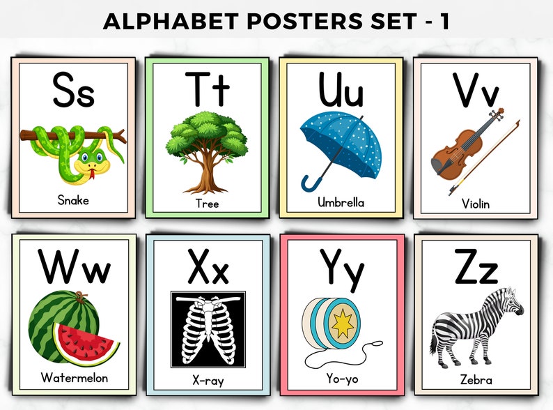 Alphabet Posters Classroom, ABC Poster Pack, Class Posters, Education ...