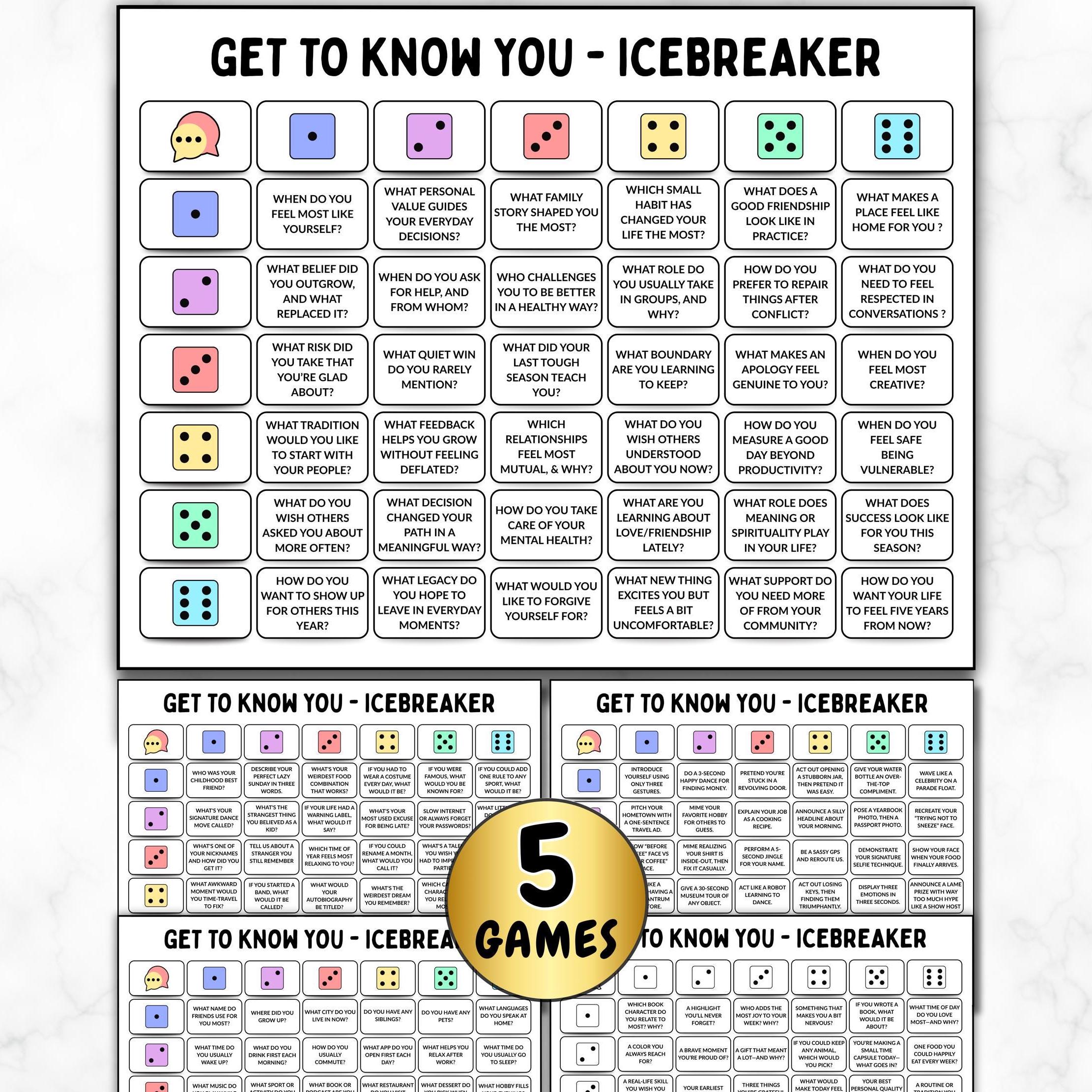 5 Ice Breaker Dice Games, Dicebreaker Game, Icebreaker Activity ...