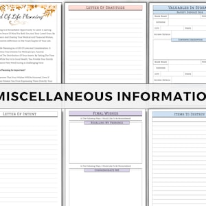 End of Life Planner, Last Wishes Planner, Estate Planning, Will, Final ...