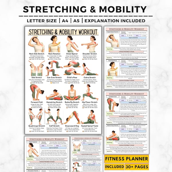 Daily Stretching Poster - Etsy