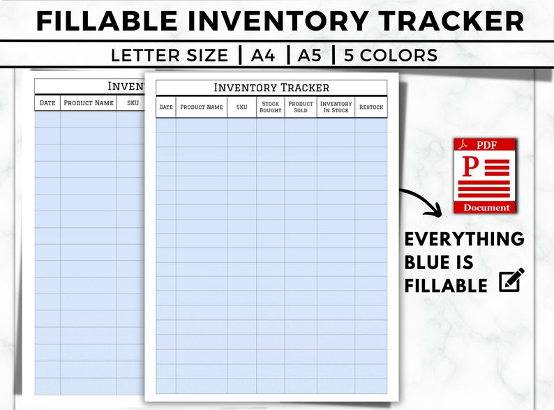 Inventory Tracker, Editable Inventory Log, Product Inventory, Inventory ...