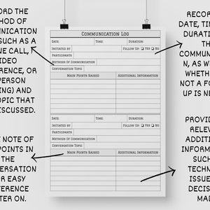 Communication Log Printable, Daily Call Log Template, Contact Info ...