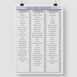 New Home Checklist, New Home Essentials Checklist, Moving Checklist ...