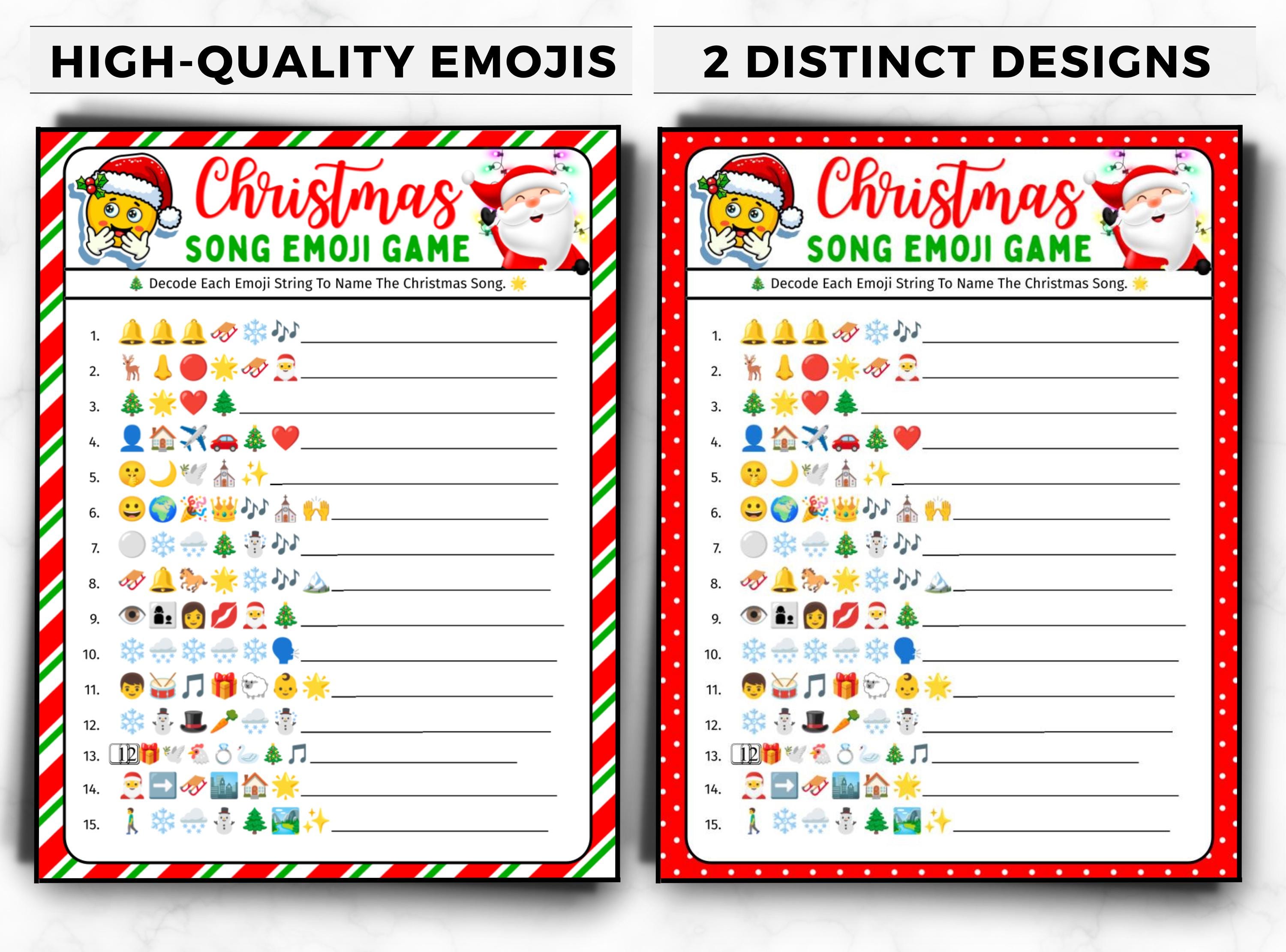 Christmas Songs Emoji Game, Emoji Pictionary Christmas Songs, Christmas ...