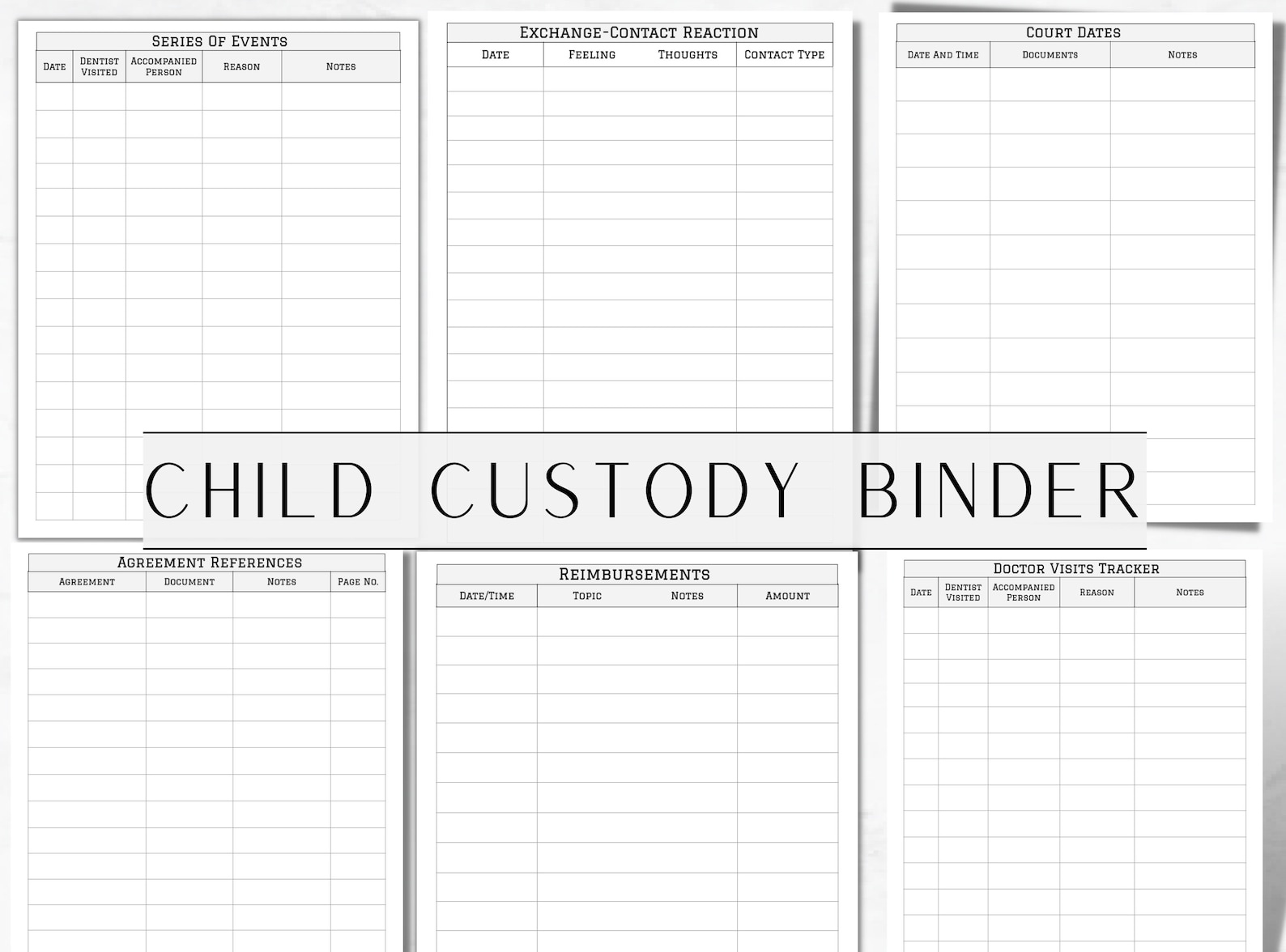 Child Custody Binder, Custody Planner, Coparenting Calendar, Single ...