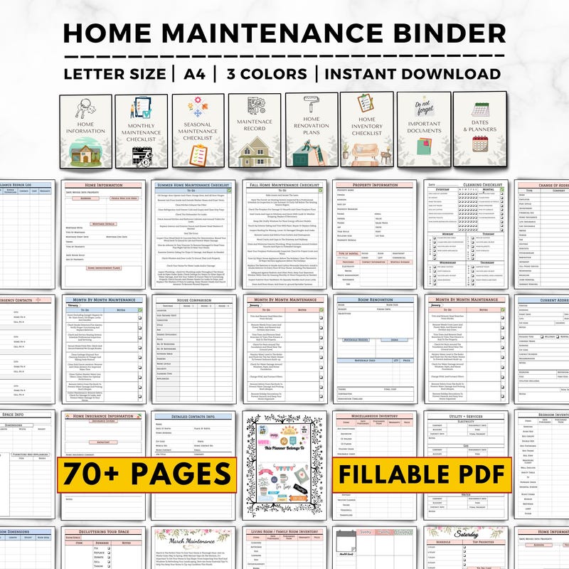 Maintenance Binder Home - Etsy