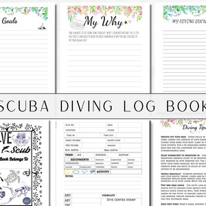 Scuba Diving Log Book Template Printable PDF Download | Diving Journal ...