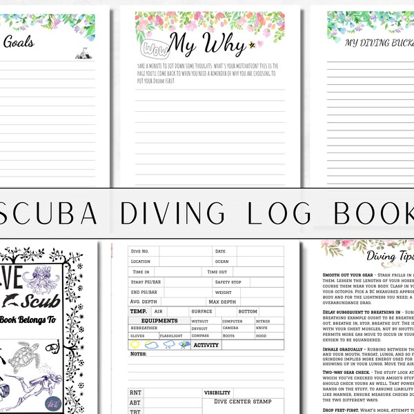 Scuba Dive Log Book - Etsy
